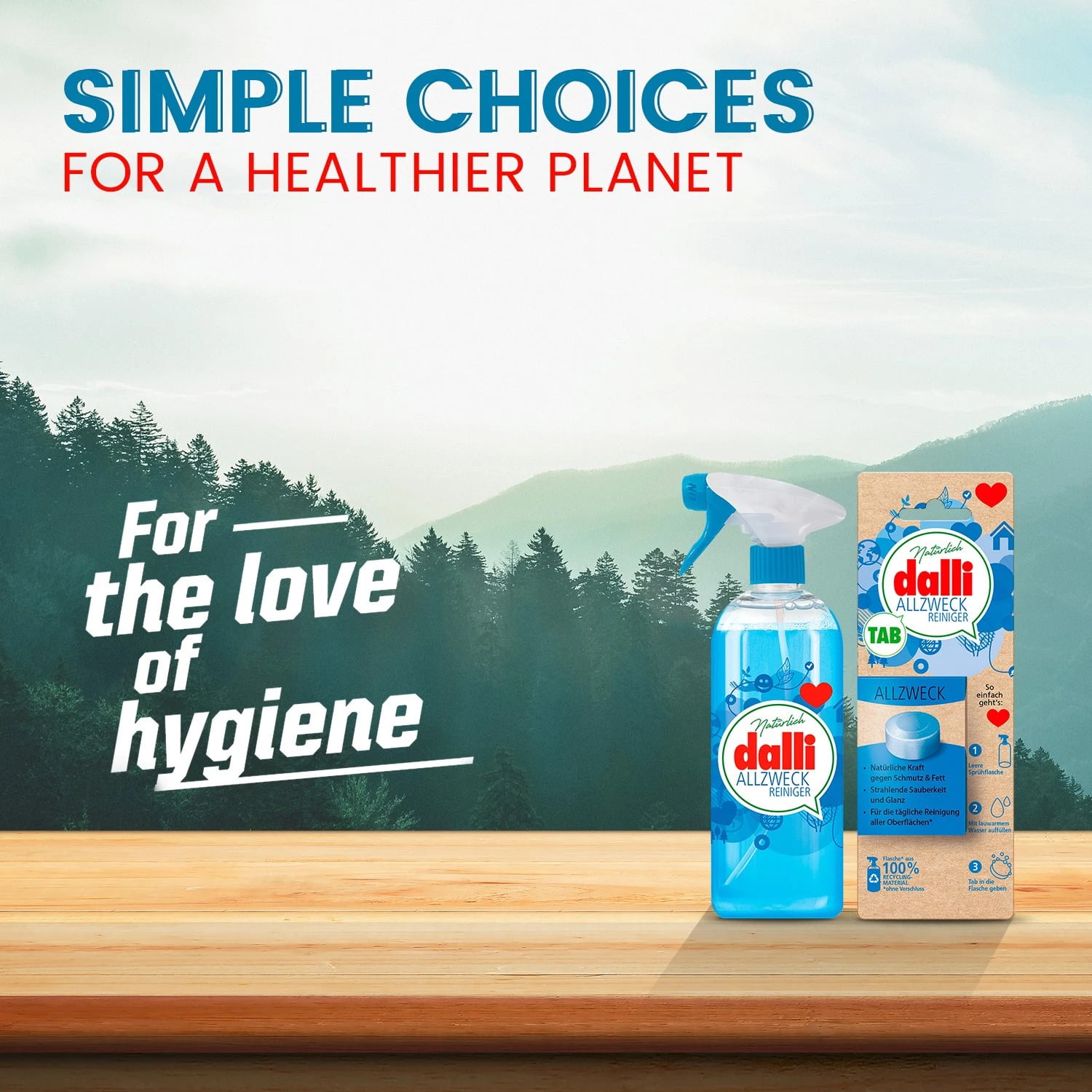 Spray cleaner tabs | All purpose - Kitchen, Bathroom, Glass, Car | Dalli Germany